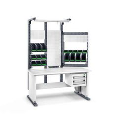 Bott Arbeitsplatzsystem Avero Komplettmodul 1, elektrisch h&ouml;henverstellbar, HPL beschichtete Spanplatte, bis 200 kg, lichtgrau/anthrazitgrau