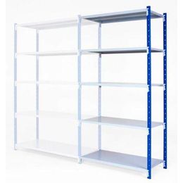 Manorga Universal-Steckregal, Anbaufeld, 5 Stahlblechb&ouml;den, Traglast 125 kg, B 1250 x H 2000 x T 300 mm
