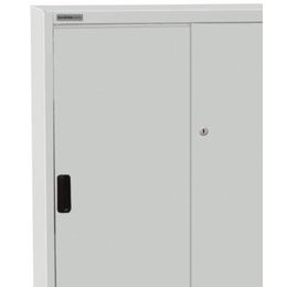 Sch&auml;fer Shop Sch&auml;fer Shop Select Schiebet&uuml;renschrank, mit 3 Einlegeb&ouml;den, B 950 x T 400 x H 1150 mm, Stahl, lichtgrau
