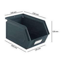 Sch&auml;fer Shop Sch&auml;fer Shop Select Sichtlagerkasten, Stahl, L 238 x B 149 x H 128 mm, 3,5 l, 8 kg, RAL 5008 (graublau)