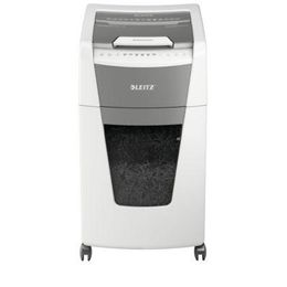 Leitz IQ Autofeed Office Pro 600 Aktenvernichter P4, Vollautomatik, Partikelschnitt 4 x 36 mm, 110 l, 600 Blatt Schnittleistung, mit Rollen, wei&szlig;