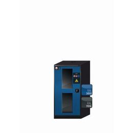 Chemikalienschrank ASECOS CS-CLASSIC-G, Fl&uuml;gelt&uuml;r mit Glasausschnitt, Anschlag links, Front Enzianblau, B 545 x T 520 x H 1105 mm