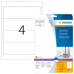 Herma Ordneretiketten A4, 192 x 61 mm, permanent haftend/bedruckbar, 100 St&uuml;ck, wei&szlig;