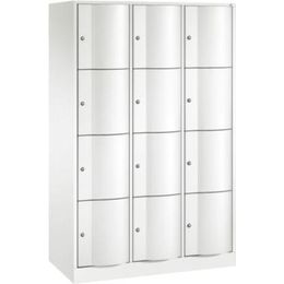 C+P Schlie&szlig;fachschrank Resisto, 3 Abteile, 12 F&auml;cher, B 1148 x T 540 x H 1950 mm, Verkehrswei&szlig;