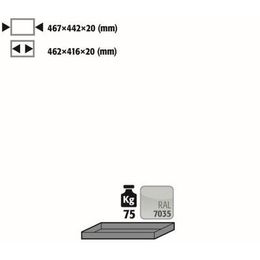 Fachboden Standard f&uuml;r ASECOS Sicherheitsschr&auml;nke der UB90 Serie, Stahlblech, lichtgrau, B 467 x T 422 x H 20 mm, bis 30 kg