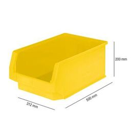 Sch&auml;fer Shop Sichtlagerkasten SSI Sch&auml;fer Serie PROFI LF 532, Polypropylen, L 500 x B 312 x H 200 mm, 23,5 l, gelb