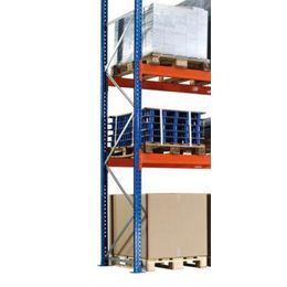 SCHULTE LAGERTECHNIK Palettenregal-St&auml;nderrahmen S625-A18, unmontiert, T 800 x H 3500 mm, St&uuml;tzenbreite 100 mm, blau/verzinkt