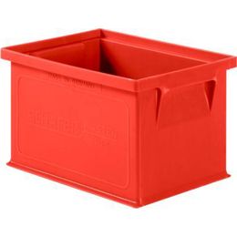 Sch&auml;fer Shop Stapelkasten Serie 14/6-4, aus Polypropylen, mit Griffmulde, Inhalt 2,5 L, rot