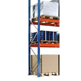 SCHULTE LAGERTECHNIK Palettenregal-St&auml;nderrahmen S625-A18, unmontiert, T 1100 x H 5500 mm, St&uuml;tzenbreite 100 mm, blau/verzinkt
