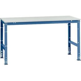 Manuflex Arbeitstisch UNIVERSAL Standard, 1750 x 1000 mm, Melamin lichtgrau, brillantblau
