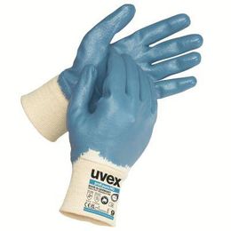 Schutzhandschuh Uvex profi pure HG, 10 Paar, wasserdicht, EN 388 und EN 407, Hitzeschutz bis 100&deg;C, Hydro-Grip-Spezialpolymerbeschichtung, blau-wei&szlig;, Gr&ouml;&szlig;e 9