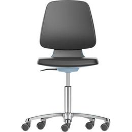 bimos Arbeitsdrehstuhl Labsit, Kunstleder, Rollen, B 450 x T 420 x H 450 - 650 mm, blau