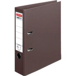 Herlitz Ordner maX.file protect plus, DIN A4, R&uuml;ckenbreite 80 mm, braun