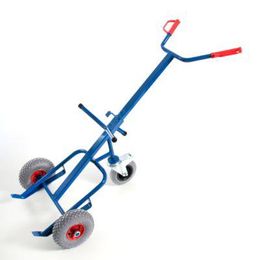 ROLLCART Fasskarre mit St&uuml;tzrad, 1600 x 700 mm, Vollgummi