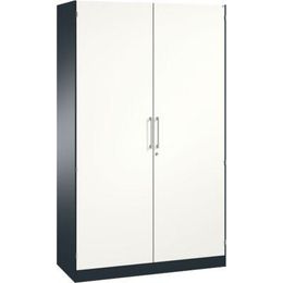 Fl&uuml;gelt&uuml;renschrank ASISTO C 3000, 5 Ordnerh&ouml;hen, B 1200 mm, anthrazit/wei&szlig;
