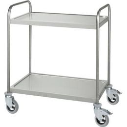 Edelstahlwagen, B 675 x T 445 mm, luftident., Radgeh&auml;use verzinkt