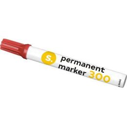 Permanentmarker S. 300, Rundspitze, Strichbreite 1,5-3 mm, wasserfest, offen lagerf&auml;hig, Aluminium & Kunststoff, rot, 1 St&uuml;ck