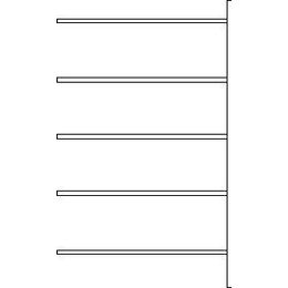 Sch&auml;fer Shop Fachbodenregal SSI Sch&auml;fer R3000, Anbauregal, 5 verzinkte B&ouml;den, Tiefe 400 mm, Fachlast 150 kg, B 1315 x H 1960 mm