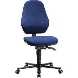 bimos Labordrehstuhl Basic, mit Rollen, Stoffpolster, Duotec blau