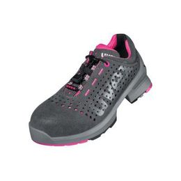 Uvex ESD-Damen-Sicherheitshalbschuh 1 ladies, S1 SRC, gelocht, atmungsaktiv, Weite 10, grau-pink, Größe 35