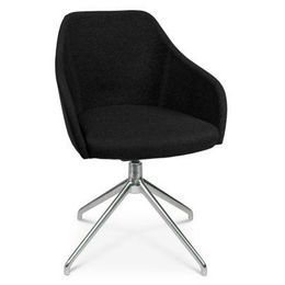 Konferenzsessel Topstar Sitness Life 2.1, dreh-/sitzh&ouml;henverstellbar, Armlehnen, B 350-480 x T 460 x H 460-490 mm, 4-Fu&szlig;gestell, Alu poliert & Stoff, anthr.