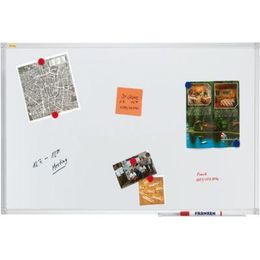 Franken Whiteboard X-tra!Line, Wandmontage im Hoch- & Querformat, Stahl wei&szlig; lackiert & Aluminiumrahmen, magnethaftend, Ablageschale, B 900 x H 600 mm