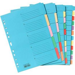 Farbiges Kartonregister, einzeln, f&uuml;r DIN A4, 5 F&auml;cher