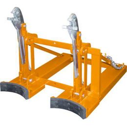 Bauer Fasslifter RS-II/91, f&uuml;r Stapler, 2 x 200/220-l-F&auml;sser, L 1185 x B 940 x H 925 mm, bis 1600 kg, Stahl, Gelborange