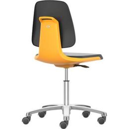 bimos Arbeitsdrehstuhl Labsit, SKINTEC-Polster, Rollen, B 450 x T 420 x H 450 - 650 mm, orange
