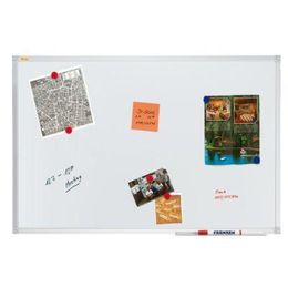 Franken Whiteboard X-tra!Line, Wandmontage im Hoch- & Querformat, Stahl wei&szlig; lackiert & Aluminiumrahmen, magnethaftend, Ablageschale, B 600 x H 450 mm