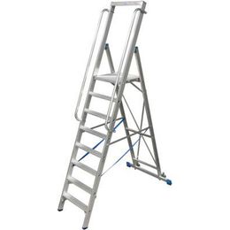 Krause Stufenstehleiter, mit gro&szlig;er Plattform, Aluminium, mit 7 Stufen