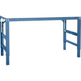 Manuflex Arbeitstisch Ergo, Elektro-Hydraulik, Platte Kunststoff, 1500 x 800 mm, brillantblau