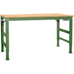 Manuflex Arbeitstisch Ergo, Elektro-Hydraulik, Platte Multiplex, 1500 x 800 mm, resedagr&uuml;n