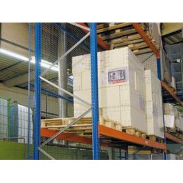 SCHULTE LAGERTECHNIK Drahtgitter-R&uuml;ckwand f&uuml;r St&auml;nderrahmen S625-A18, S635-B20 und S645-B25, B 3600 x H 1500 mm, blau/verzinkt
