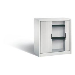 C + P Rollladenschrank Omnispace, 2 OH, abschlie&szlig;bar, B 1000 x T 420 x H 1030 mm, Stahl/Kunststoff, lichtgrau