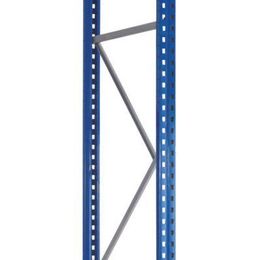 SCHULTE LAGERTECHNIK Palettenregal-St&auml;nderrahmen S625-A18, unmontiert, T 1100 x H 4000 mm, St&uuml;tzenbreite 100 mm, blau/verzinkt