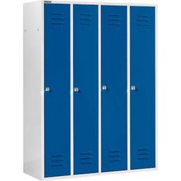 Sch&auml;fer Shop Sch&auml;fer Shop Select Kleiderspind mit 4 Abteilen, Zylinderschloss, lichtgrau/enzianblau