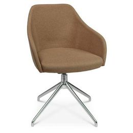 Konferenzsessel Topstar Sitness Life 2.1, dreh-/sitzh&ouml;henverstellbar, Armlehnen, B 350-480 x T 460 x H 460-490 mm, 4-Fu&szlig;gestell, Alu matt & Stoff, schwarz