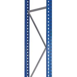 SCHULTE LAGERTECHNIK Palettenregal-St&auml;nderrahmen S625-A18, unmontiert, T 1100 x H 5000 mm, St&uuml;tzenbreite 100 mm, blau/verzinkt