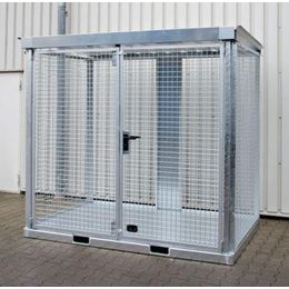 Bauer, Gasflaschen-Container, TYP GFC-E, H 2260 x B 1575 x T 2535 mm, Tr&auml;nenblechboden