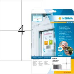 Herma Folienetiketten Special Nr. 4576, 105 x 148 mm, wetterfest, bedruckbar, matt, 80 St&uuml;ck auf 20 Blatt