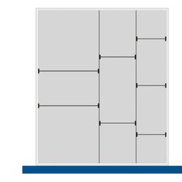 Bott Trenn-/Steckwand-Sortiment, 2 Trennw&auml;nde, 7 Steckw&auml;nde, f&uuml;r Serie Verso, f&uuml;r Fronth&ouml;he Schublade 175 mm, H 127 mm