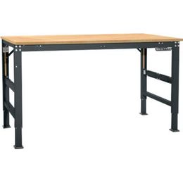 Manuflex Arbeitstisch Ergo, Elektro-Hydraulik, Platte Multiplex, 2500 x 800 mm, anthrazit