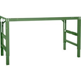 Manuflex Arbeitstisch Ergo, Elektro-Hydraulik, Platte Kunststoff, 2500 x 1000 mm, resedagr&uuml;n