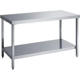 Edelstahl-Arbeitstisch, mit Boden, 1800 x 600 x 850 mm