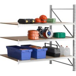 Sch&auml;fer Shop Regalsystem WR 600, Anbaufeld, Traverse verzinkt, mit 3 Ebenen, 2500 x 1500 x 1050 mm