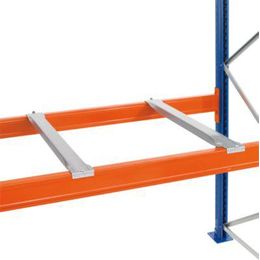 SCHULTE LAGERTECHNIK Tiefenauflagen mit aufgestellter Lasche f&uuml;r Spanplatten, f&uuml;r Rahmentiefe 800 mm, verzinkt, 2 St&uuml;ck