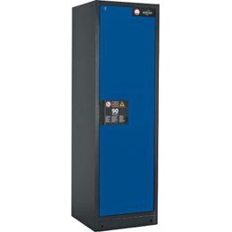 Sicherheitsschrank Typ 90 ASECOS Q-CLASSIC-90, B 600 mm, T&uuml;r rechts, 4 Ausz&uuml;ge, enzianblau