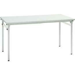 Klapptisch, stabiles 4-Fu&szlig;gestell mit Spezial-Klappbeschlag, B 1600 x T 800 x H 725 mm, lichtgrau/lichtgrau