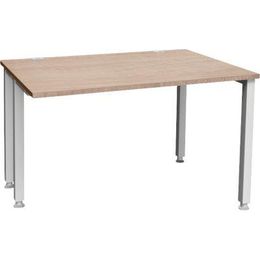 Sch&auml;fer Shop Sch&auml;fer Shop Genius Schreibtisch MODENA FLEX, 4-Fu&szlig;-Quadratrohr, verk&uuml;rzte Seitenteile, B 800 mm, ahorn